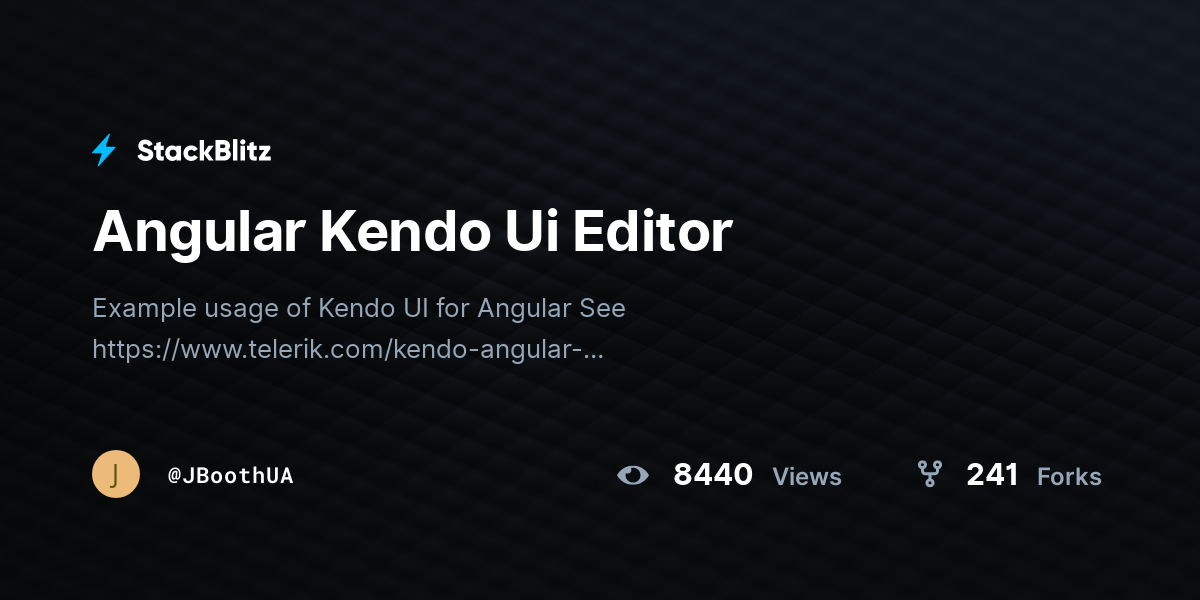 Angular Kendo Ui Editor - StackBlitz