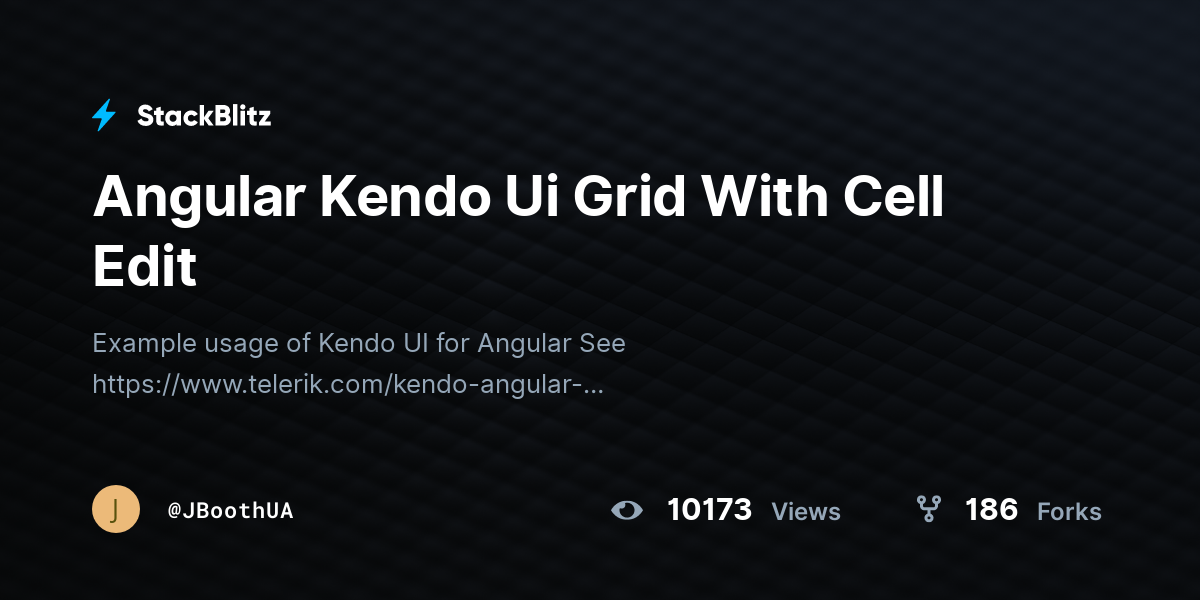 Angular Kendo Ui Grid With Cell Edit - StackBlitz