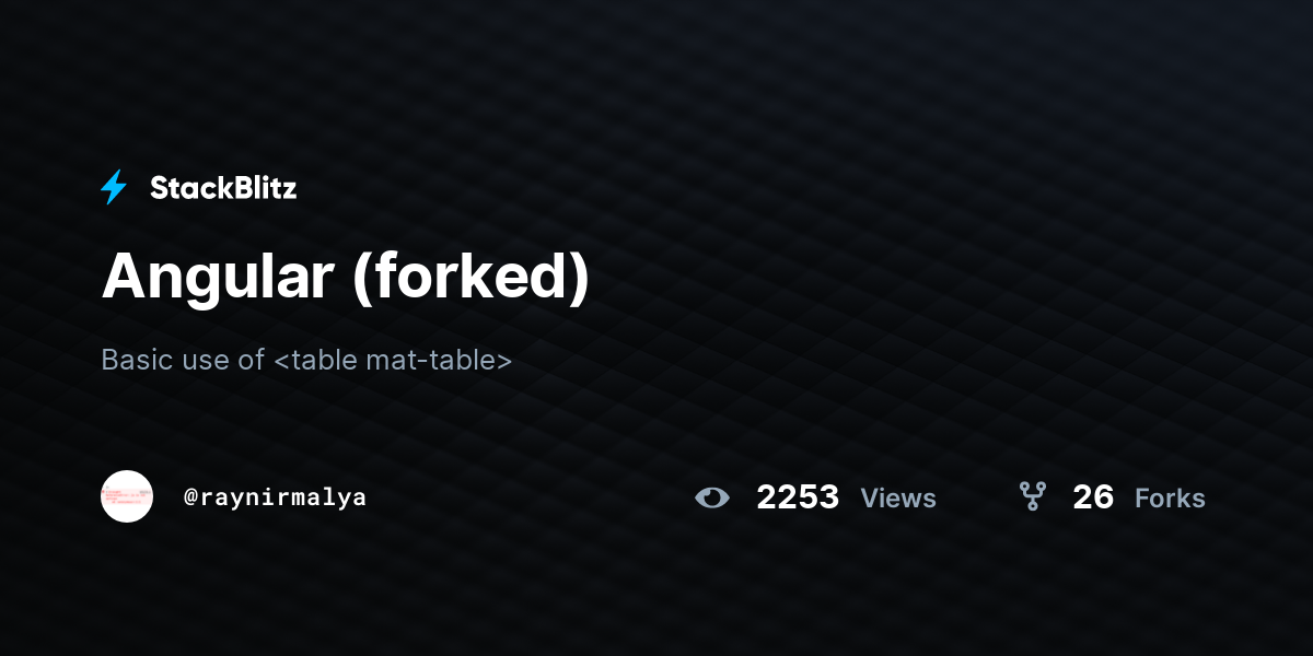 Angular (forked) - StackBlitz