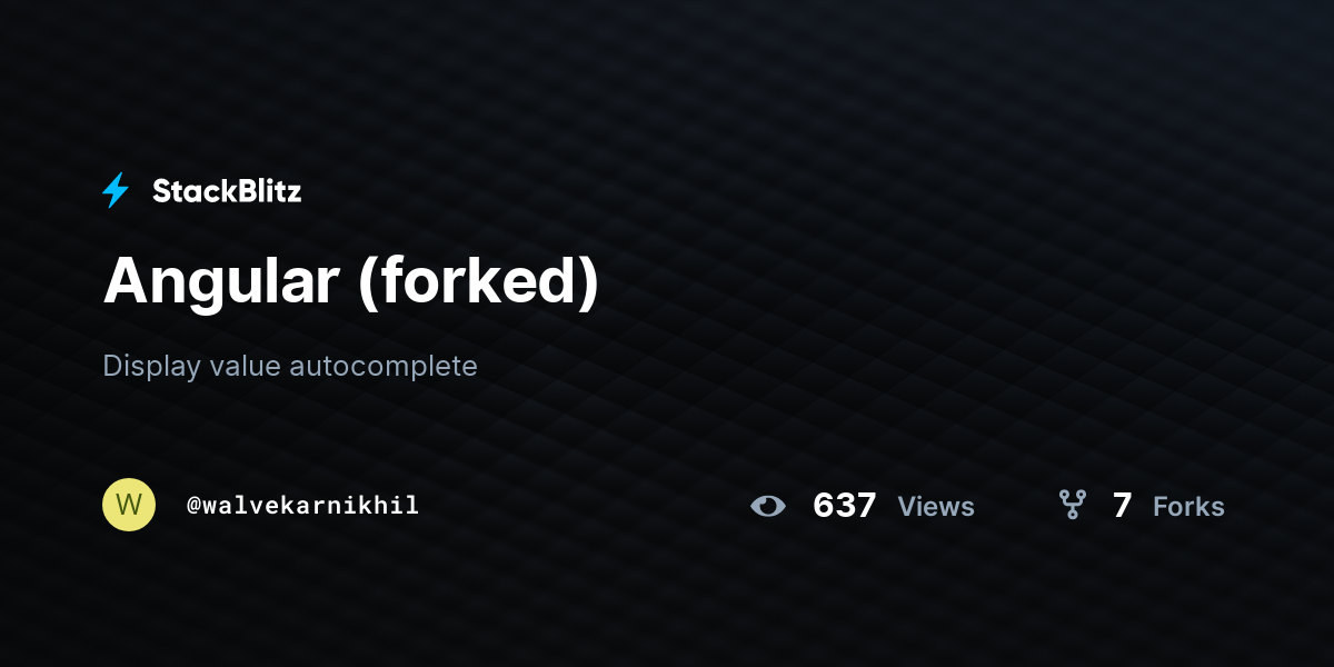 Angular (forked) - StackBlitz
