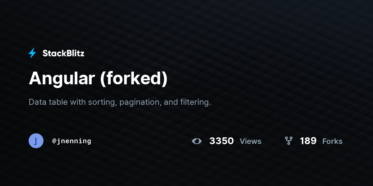 Angular (forked) - StackBlitz