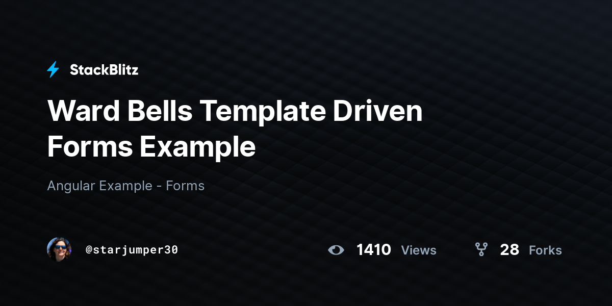 Ward Bells Template Driven Forms Example - StackBlitz