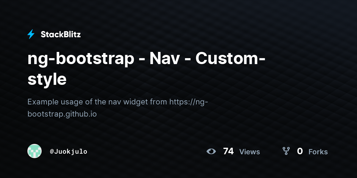ng-bootstrap - Nav - Custom-style - StackBlitz