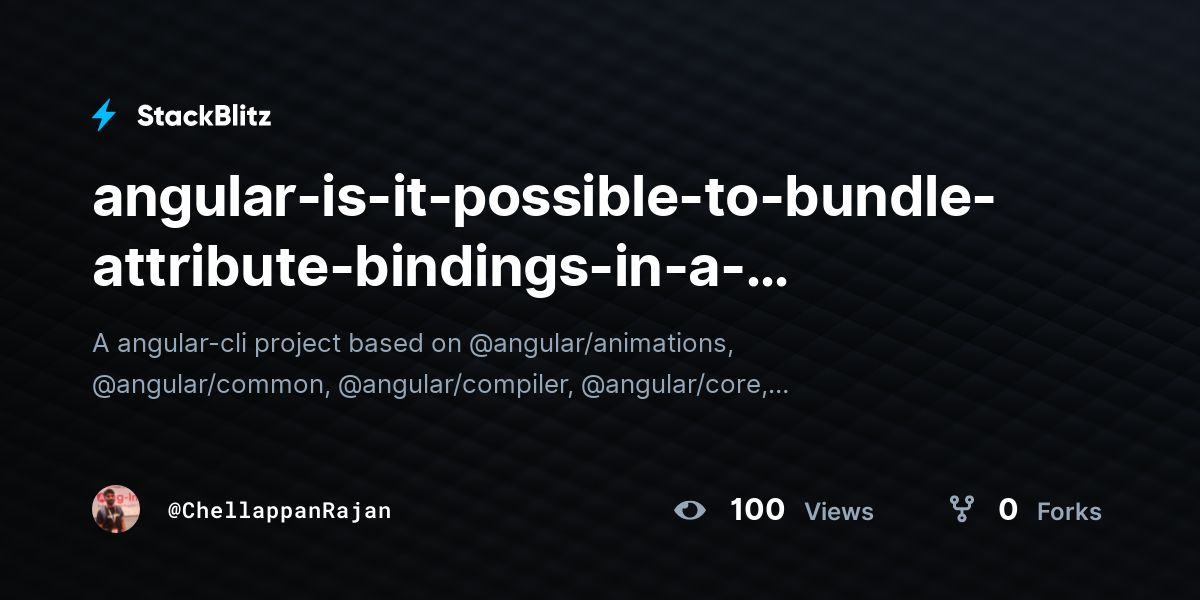 Angular Is It Possible To Bundle Attribute Bindings In A Template