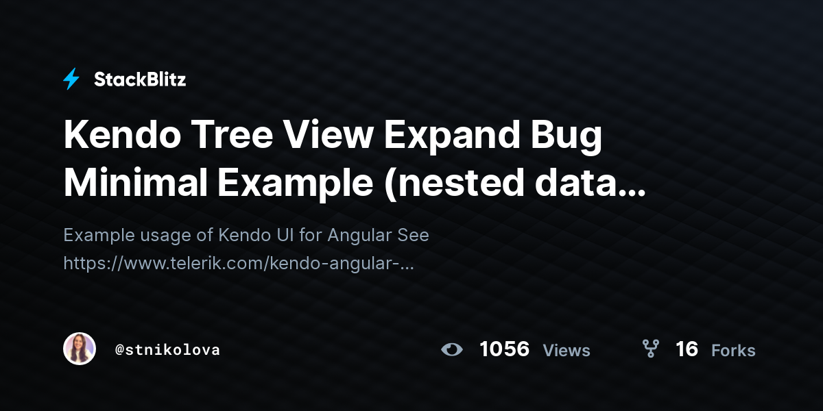 Kendo Tree View Expand Bug Minimal Example (nested data model) (forked) - StackBlitz