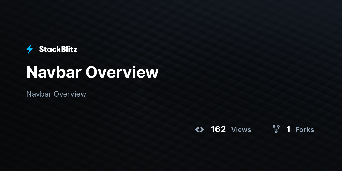Navbar Overview - StackBlitz