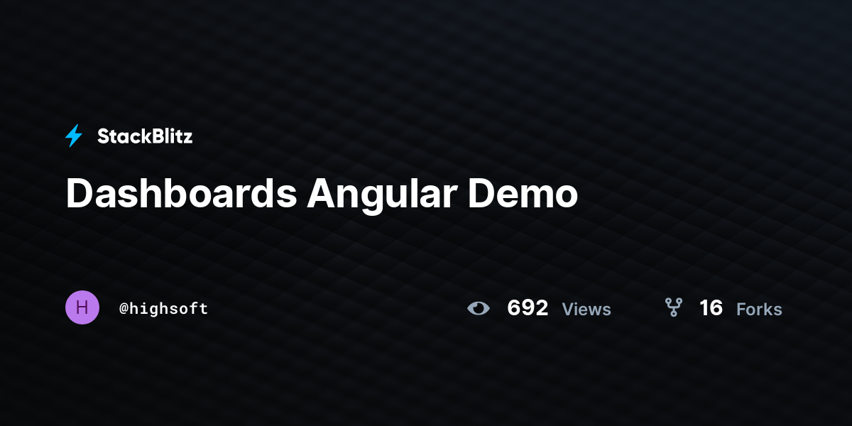 Dashboards Angular Demo - StackBlitz