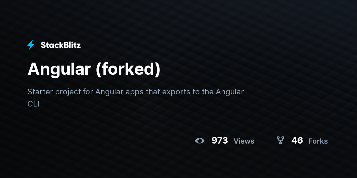 Angular (forked) - StackBlitz