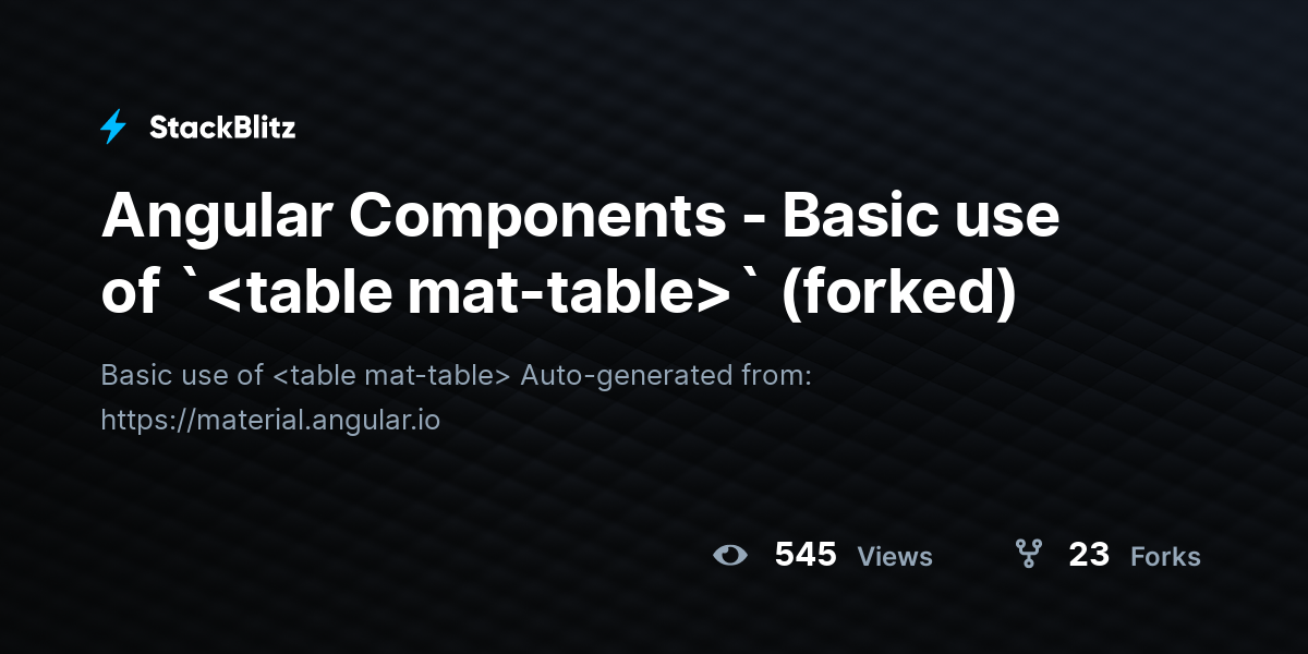 Angular Components - Basic use of ` ` (forked) - StackBlitz