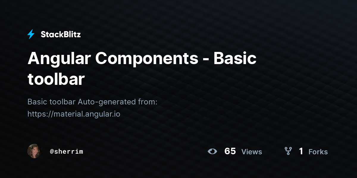 Angular Components - Basic toolbar - StackBlitz Angular Components - Basic toolbar - StackBlitz