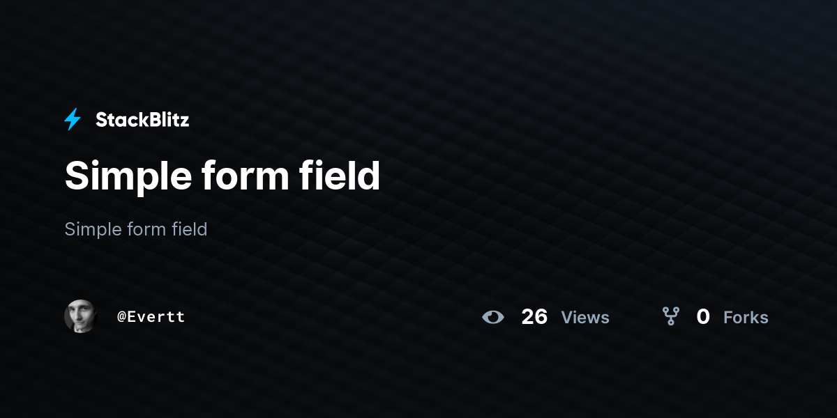 Simple form field - StackBlitz