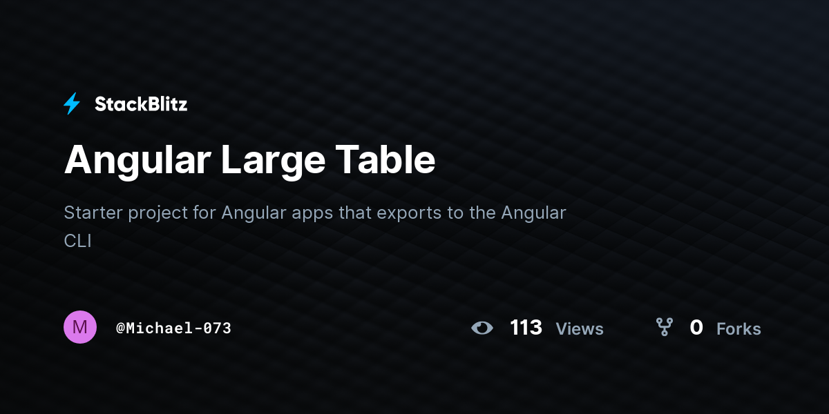 Angular Large Table Stackblitz
