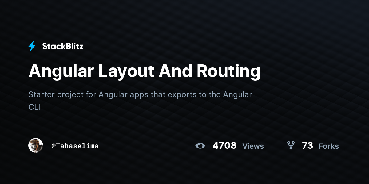 Angular Layout And Routing - StackBlitz
