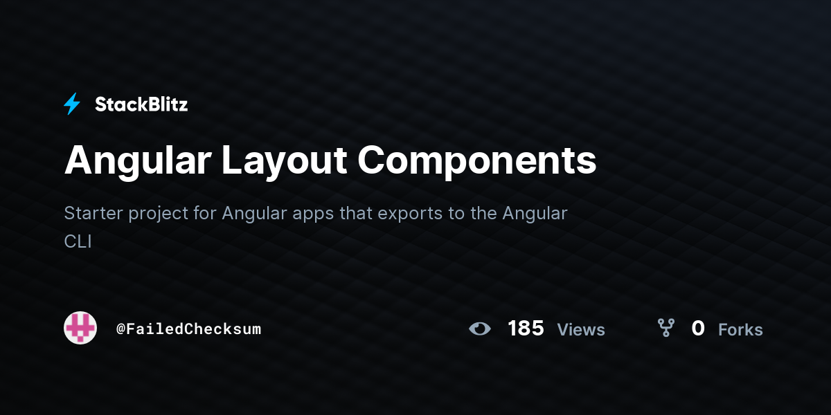 Angular Layout Components - StackBlitz