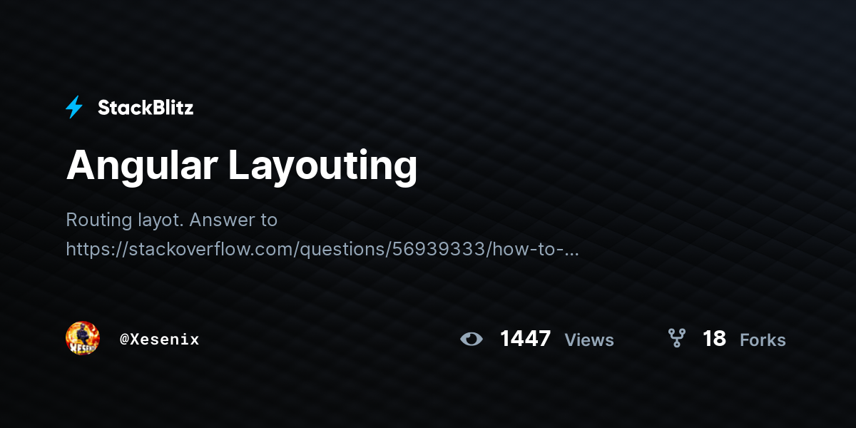 Angular Layouting - StackBlitz