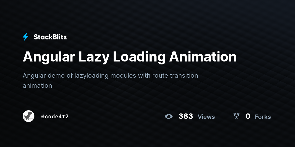 Angular Lazy Loading Animation - StackBlitz