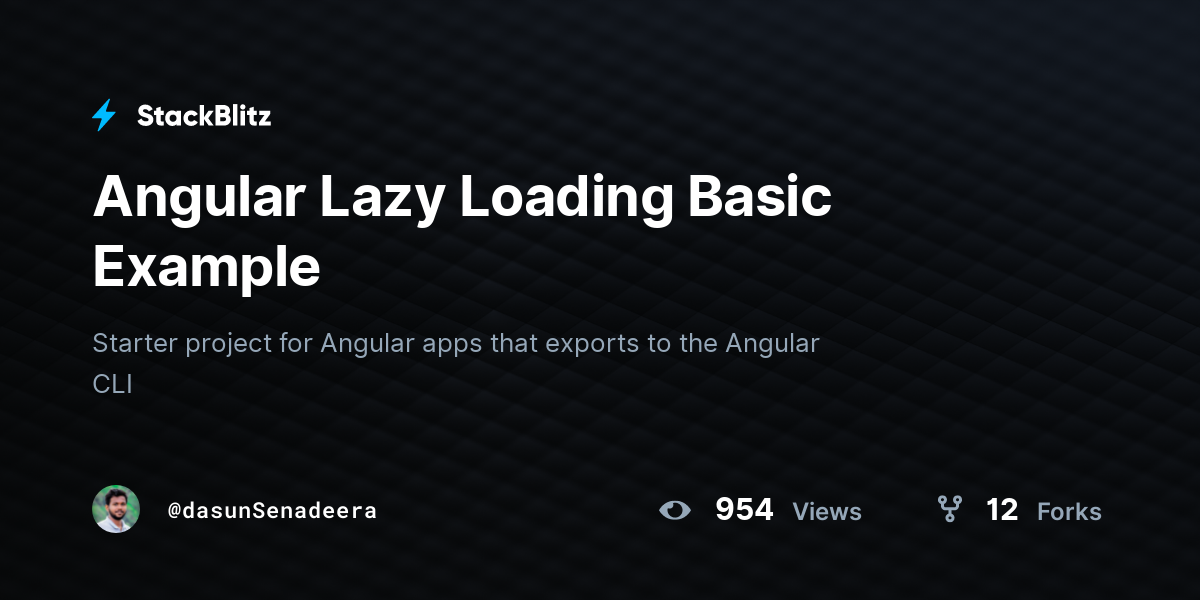 Angular Lazy Loading Basic Example - StackBlitz