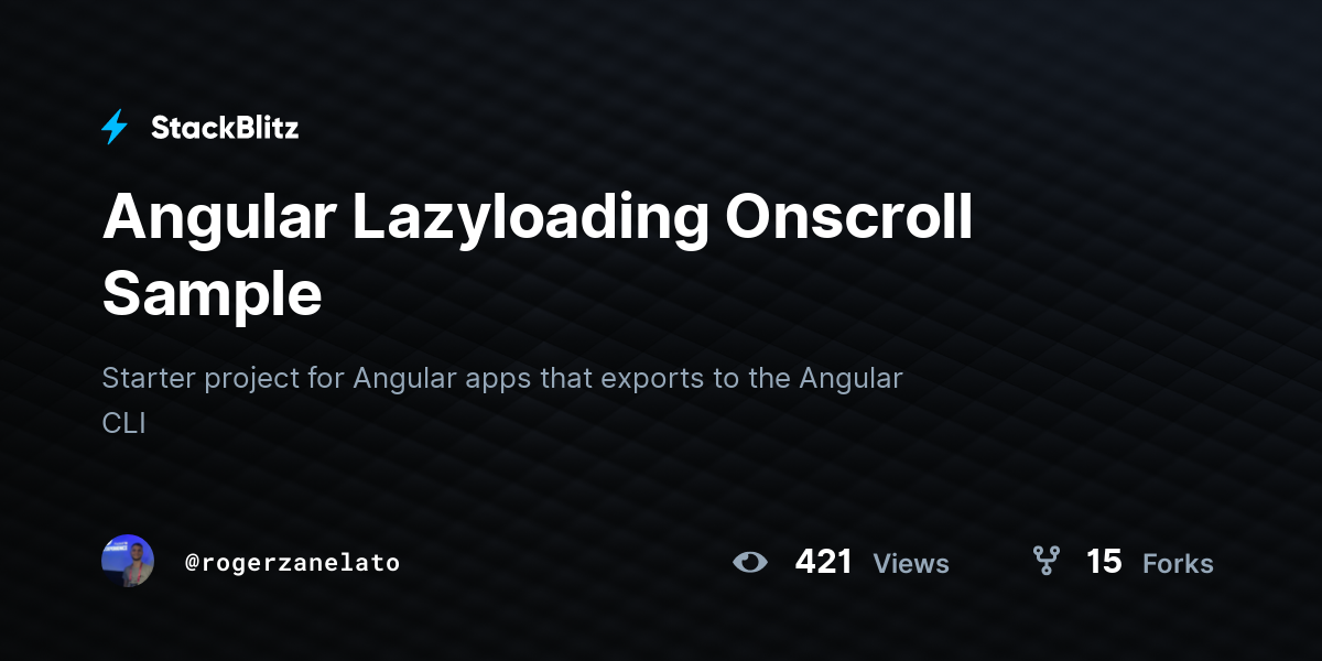 Angular Lazyloading Onscroll Sample - StackBlitz Angular Lazyloading Onscroll Sample - StackBlitz