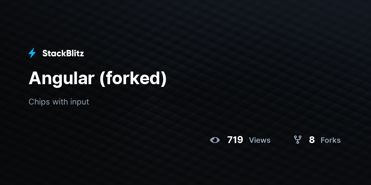 Angular (forked) - StackBlitz