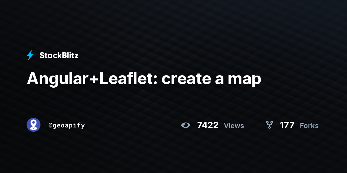 Angular+Leaflet: create a map - StackBlitz