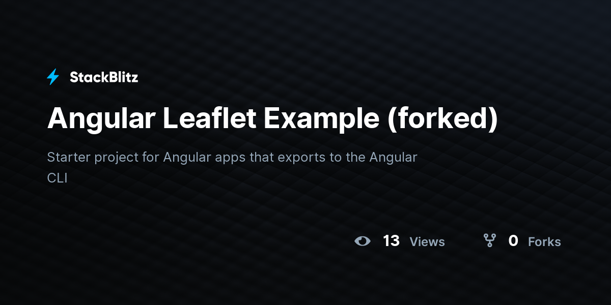 Angular Leaflet Example (forked) - StackBlitz
