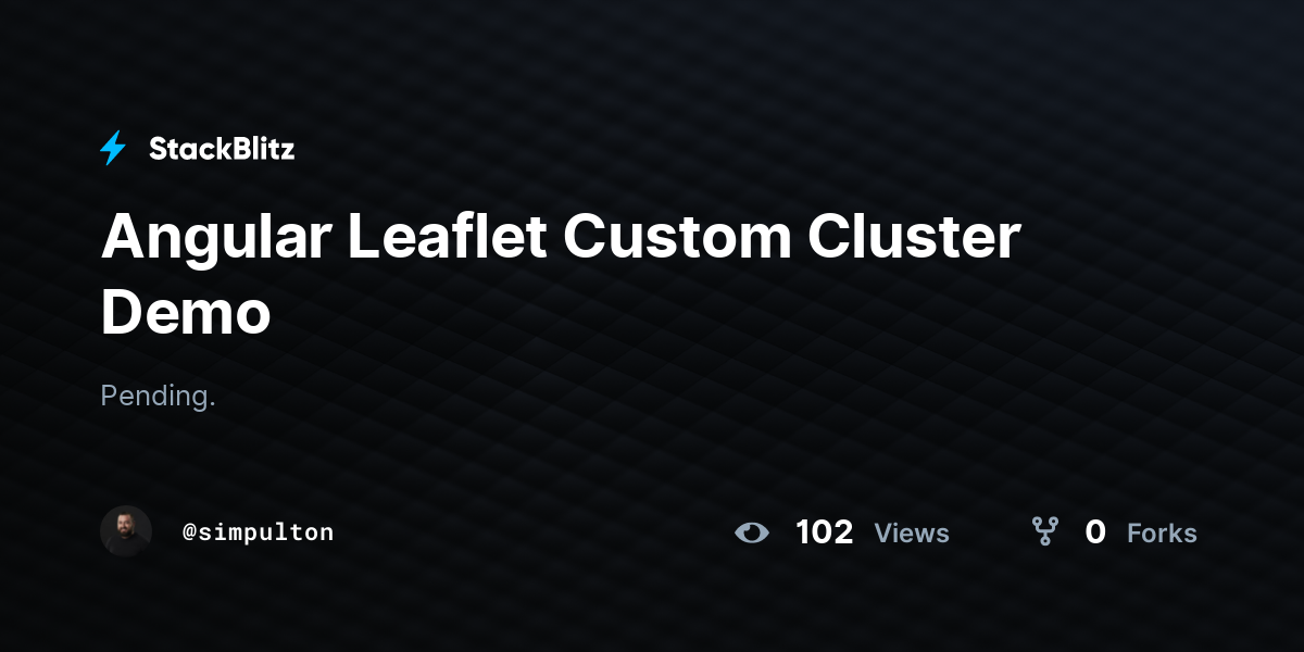 Angular Leaflet Custom Cluster Demo - StackBlitz