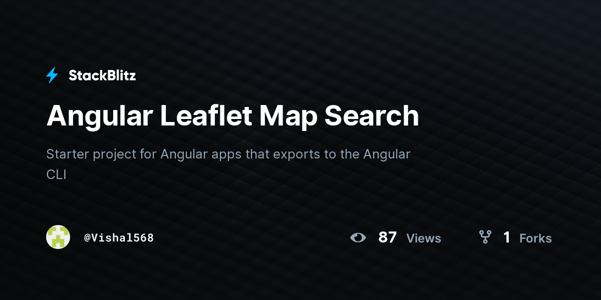 Angular Leaflet Map Search - StackBlitz