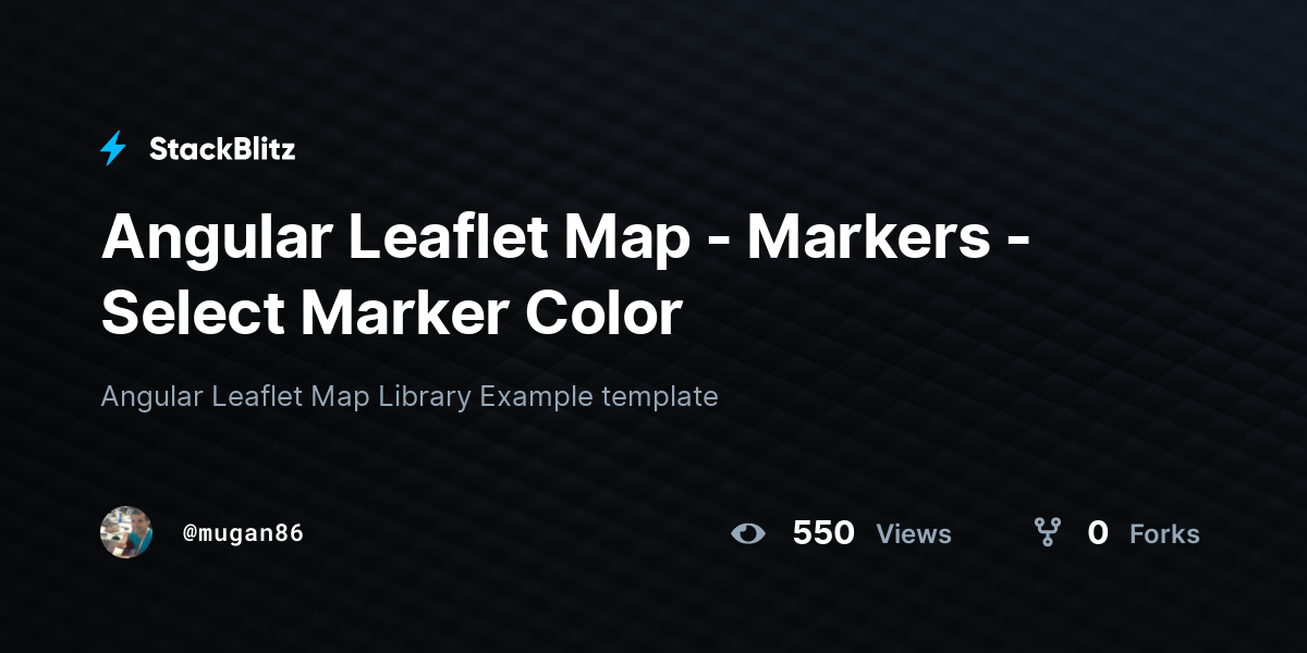 Angular Leaflet Map - Markers - Select Marker Color - StackBlitz Angular Leaflet Map - Markers - Select Marker Color - StackBlitz