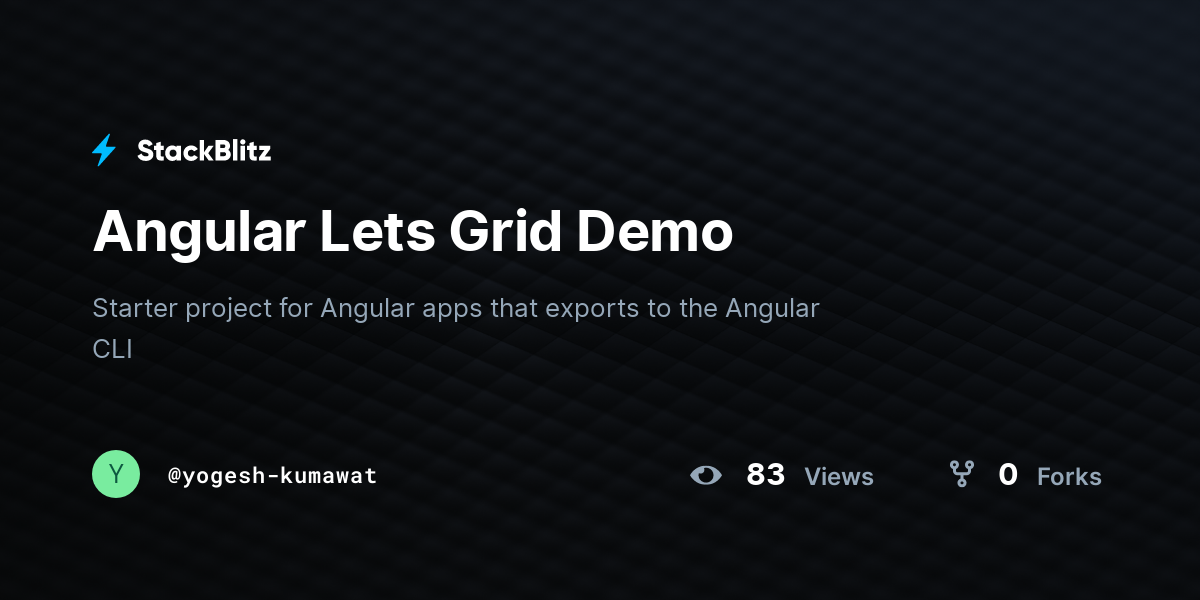 Angular Lets Grid Demo - StackBlitz