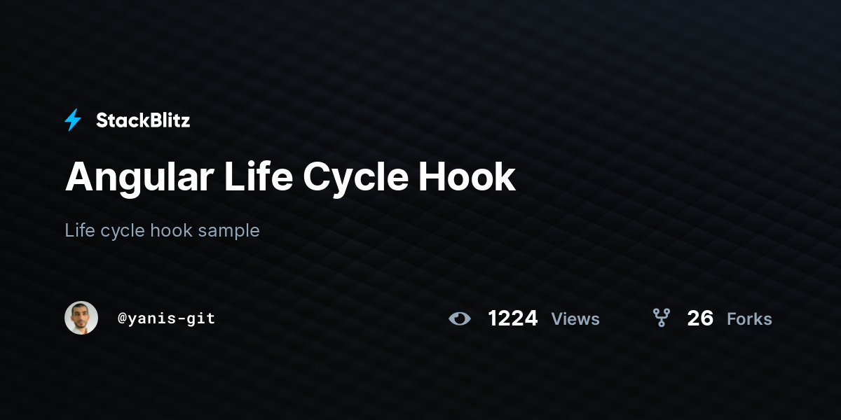 Angular Life Cycle Hook - StackBlitz