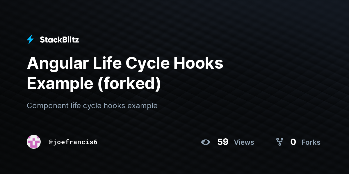 Angular Life Cycle Hooks Example (forked) - StackBlitz