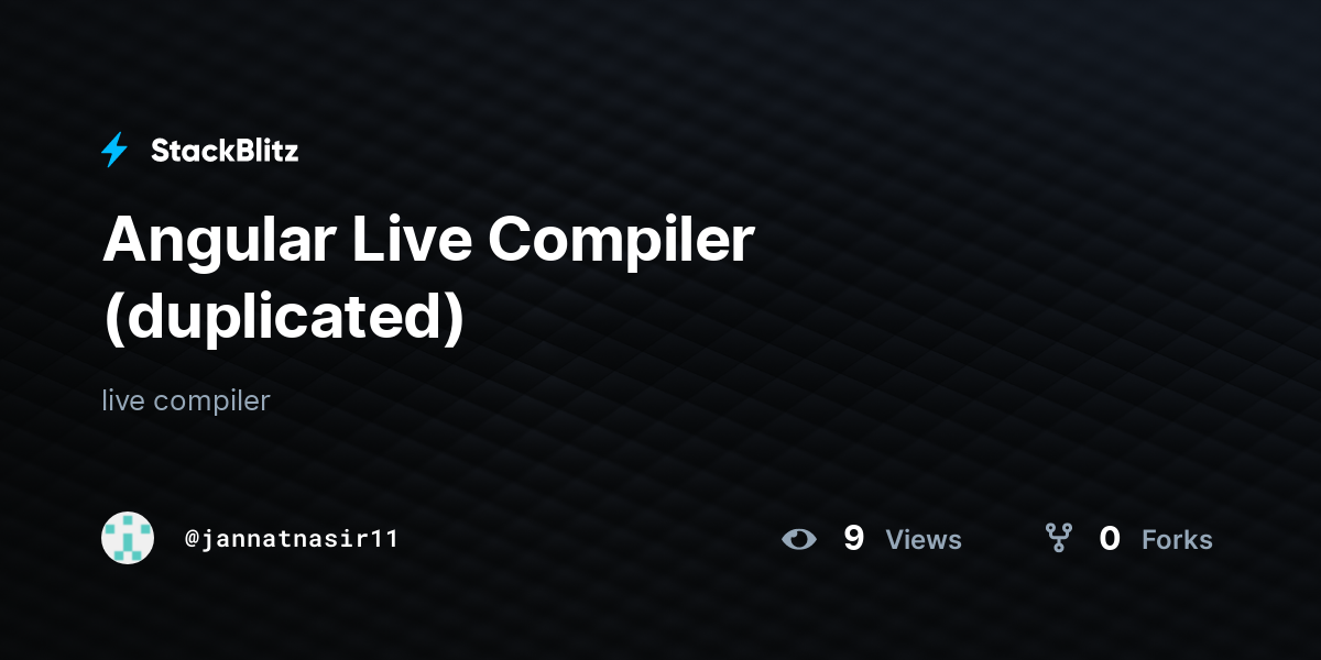 Angular Live Compiler (duplicated) - StackBlitz