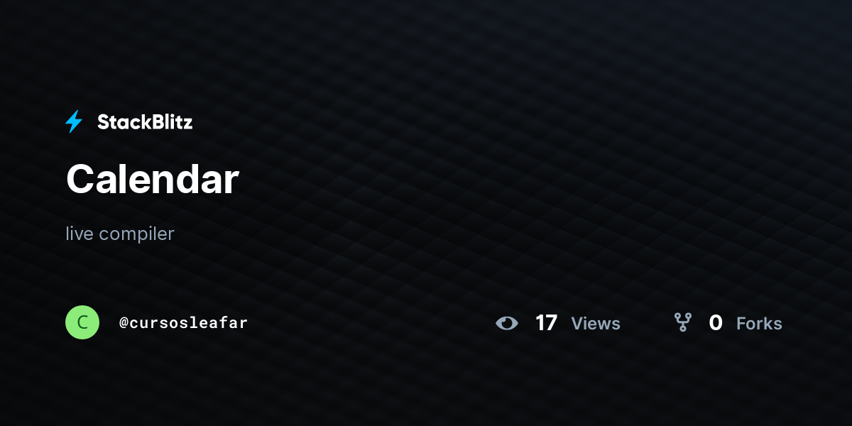 Calendar - StackBlitz