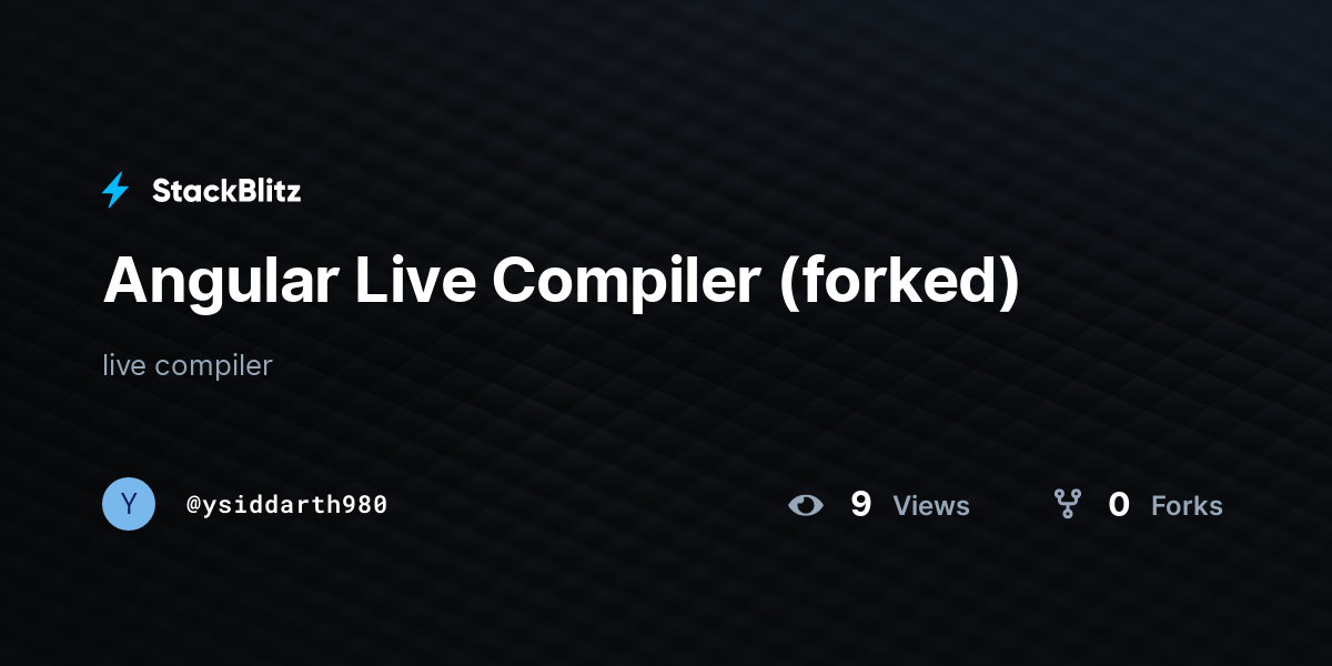 Angular Live Compiler (forked) - StackBlitz