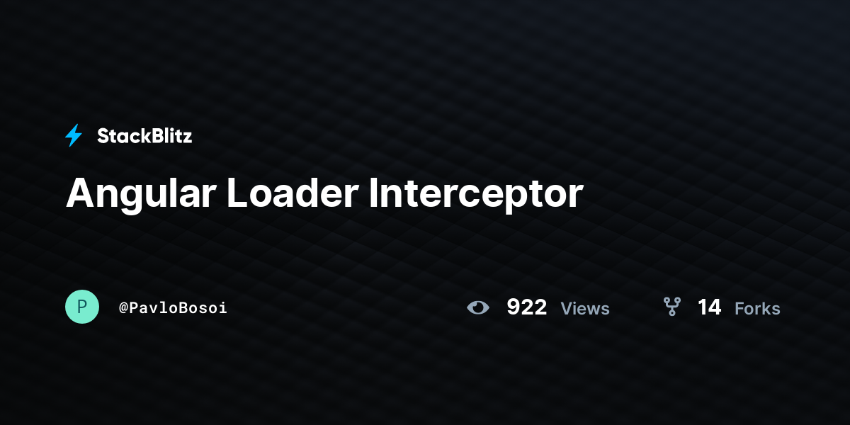Angular Loader Interceptor - StackBlitz