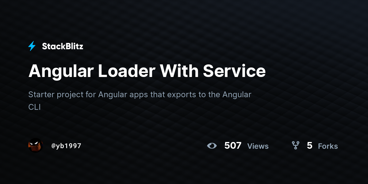 Angular Loader With Service - StackBlitz