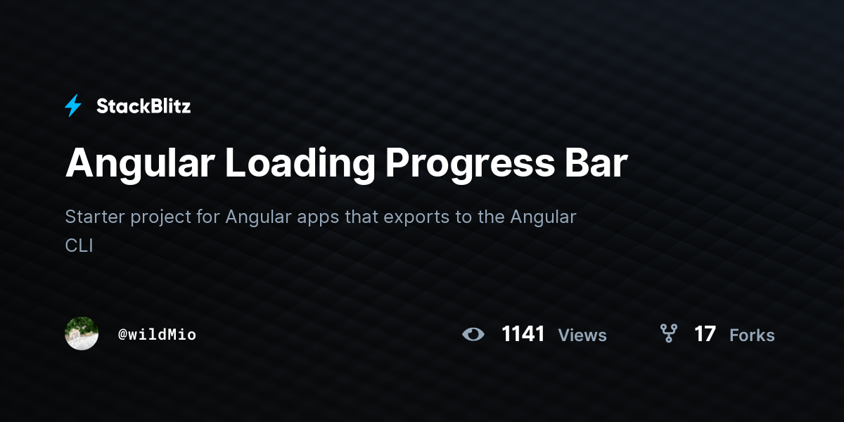 Angular Loading Progress Bar - StackBlitz