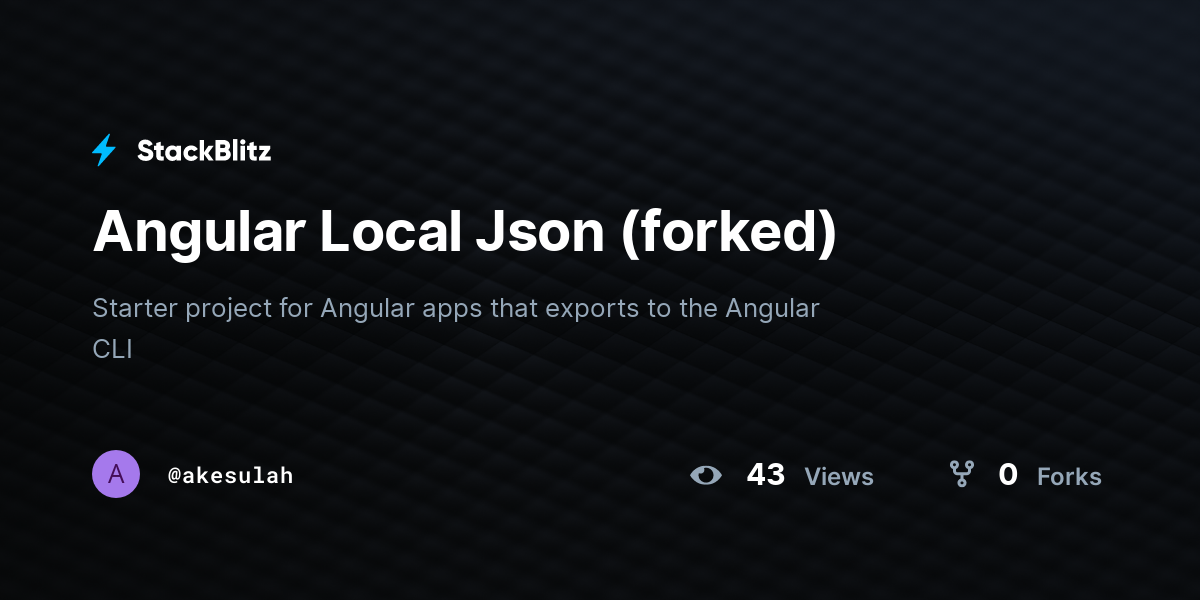 Angular Local Json (forked) - StackBlitz