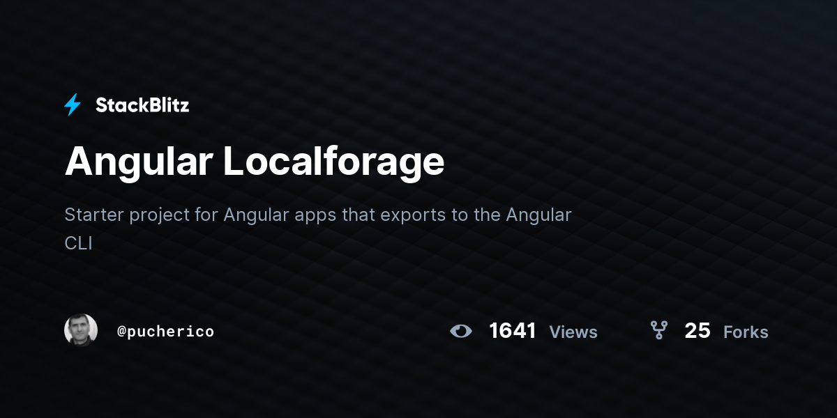 Angular Localforage - StackBlitz