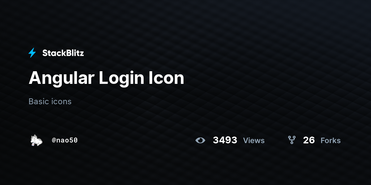 Angular Login Icon - StackBlitz