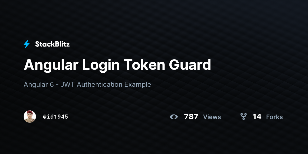 Angular Login Token Guard - StackBlitz