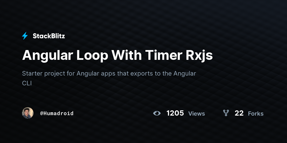 Angular Loop With Timer Rxjs Stackblitz
