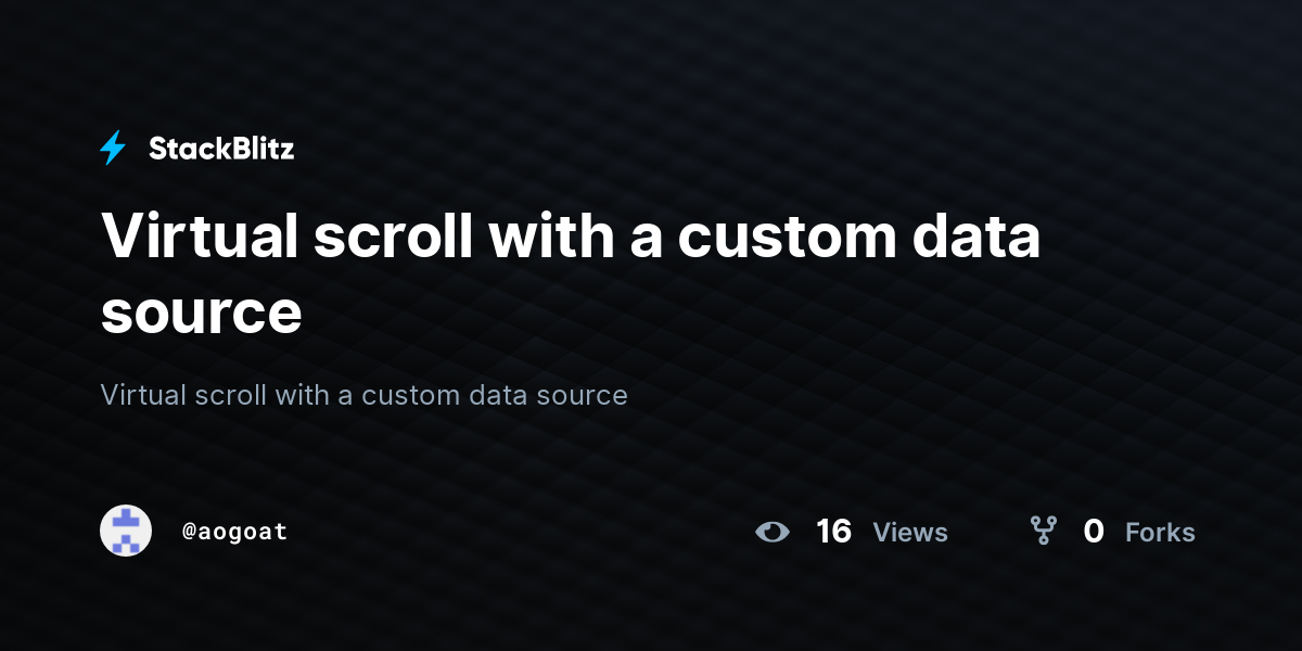 Virtual scroll with a custom data source - StackBlitz