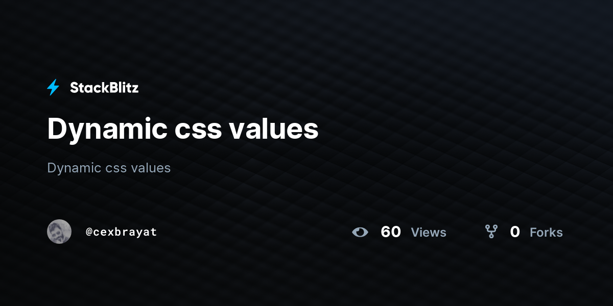 Dynamic css values - StackBlitz