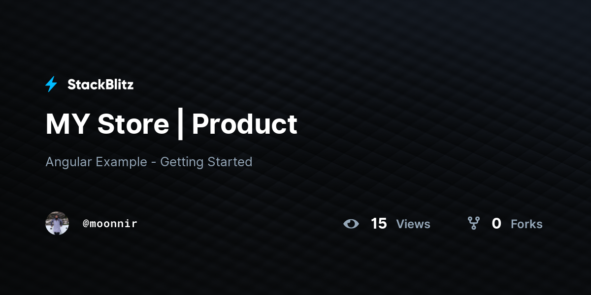 MY Store | Product - StackBlitz
