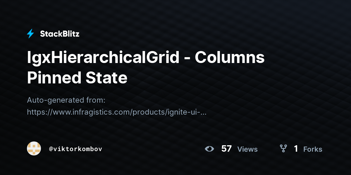IgxHierarchicalGrid - Columns Pinned State - StackBlitz