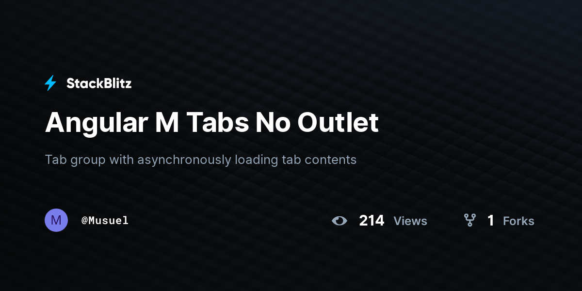 Angular M Tabs No Outlet - StackBlitz