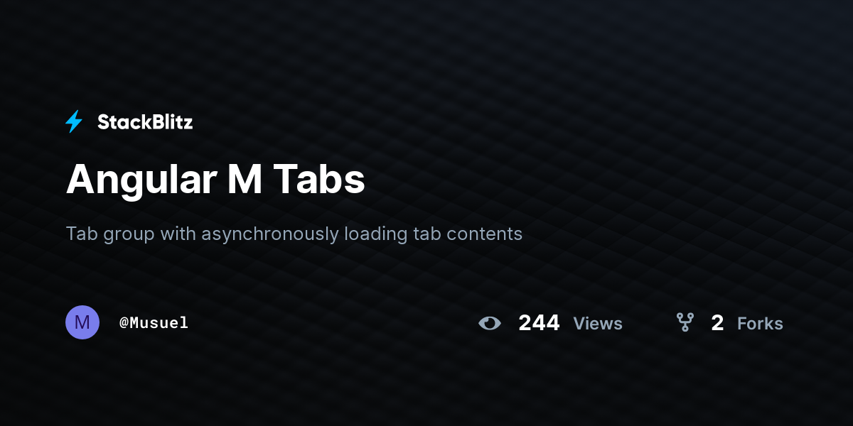 Angular M Tabs - StackBlitz