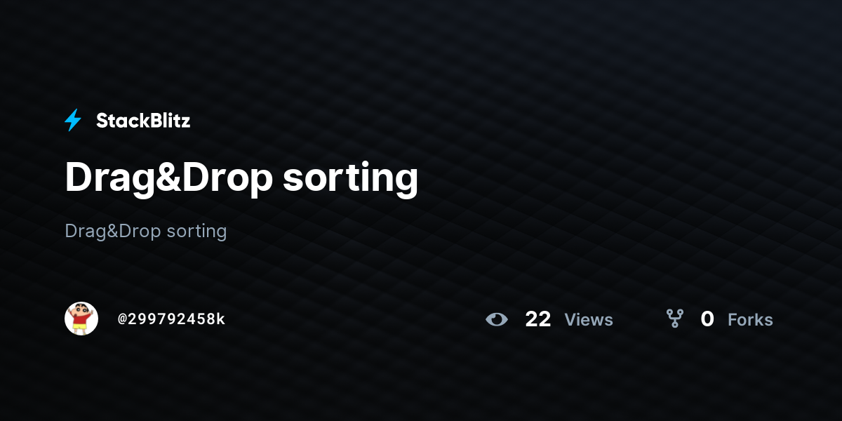Drag&Drop sorting - StackBlitz Drag&Drop sorting - StackBlitz