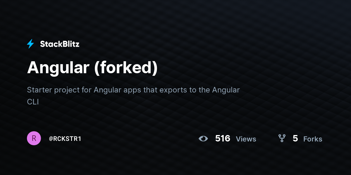 Angular (forked) - StackBlitz